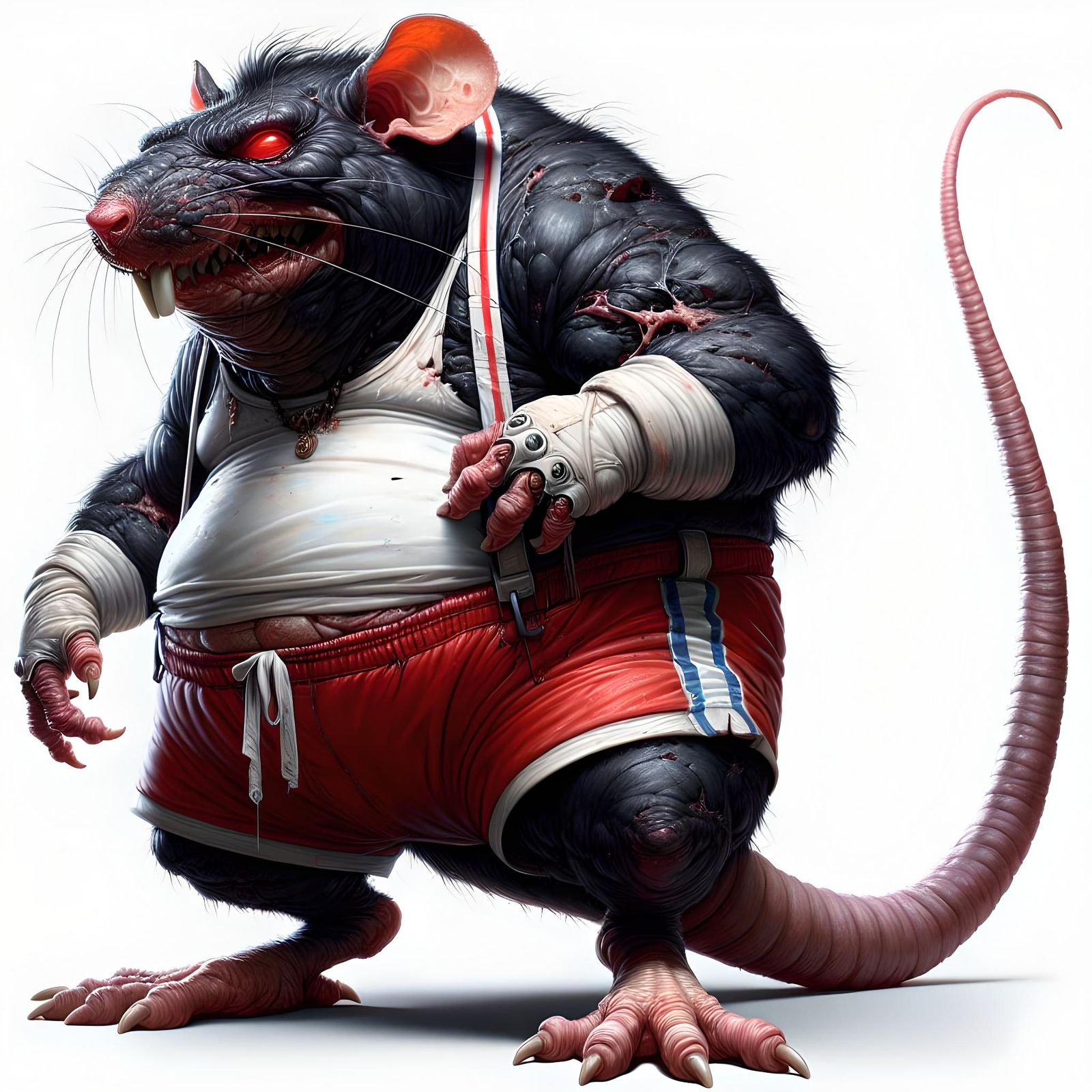 An Obese Grotesque Gnarly Black Sewer Rat Fink - AI Generated Artwork ...