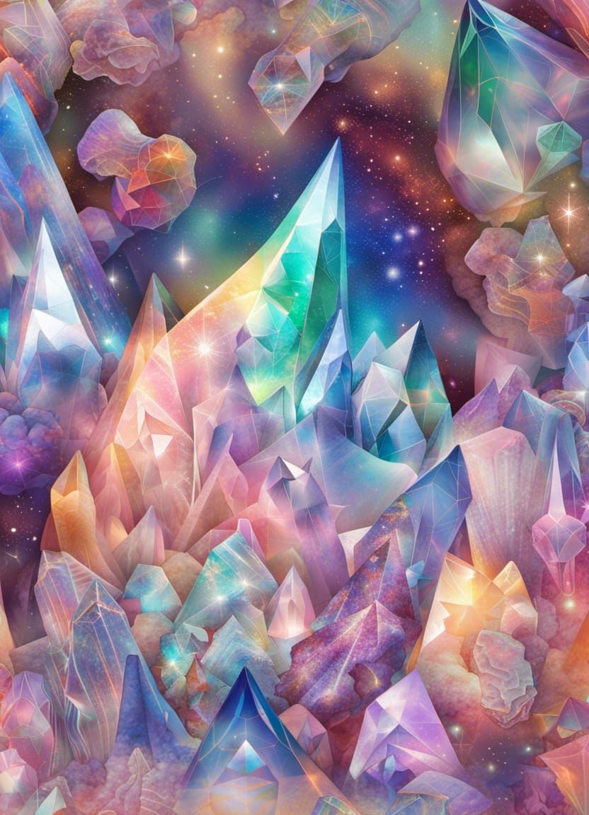 crystals cler quartz 2 - AI Generated Artwork - NightCafe Creator