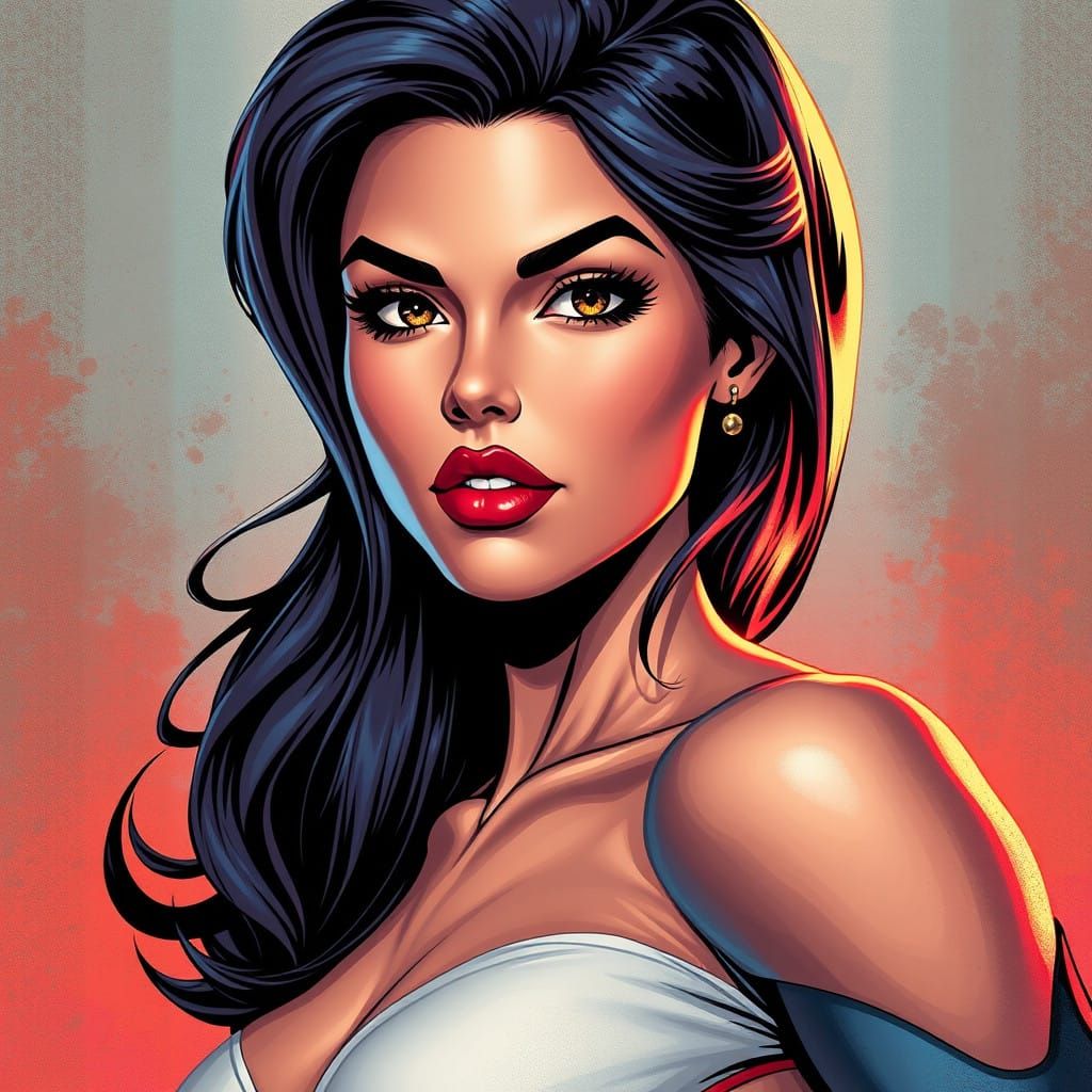 Dramatic Comic Book Portrait of a Woman in Smooth ... - AI Art