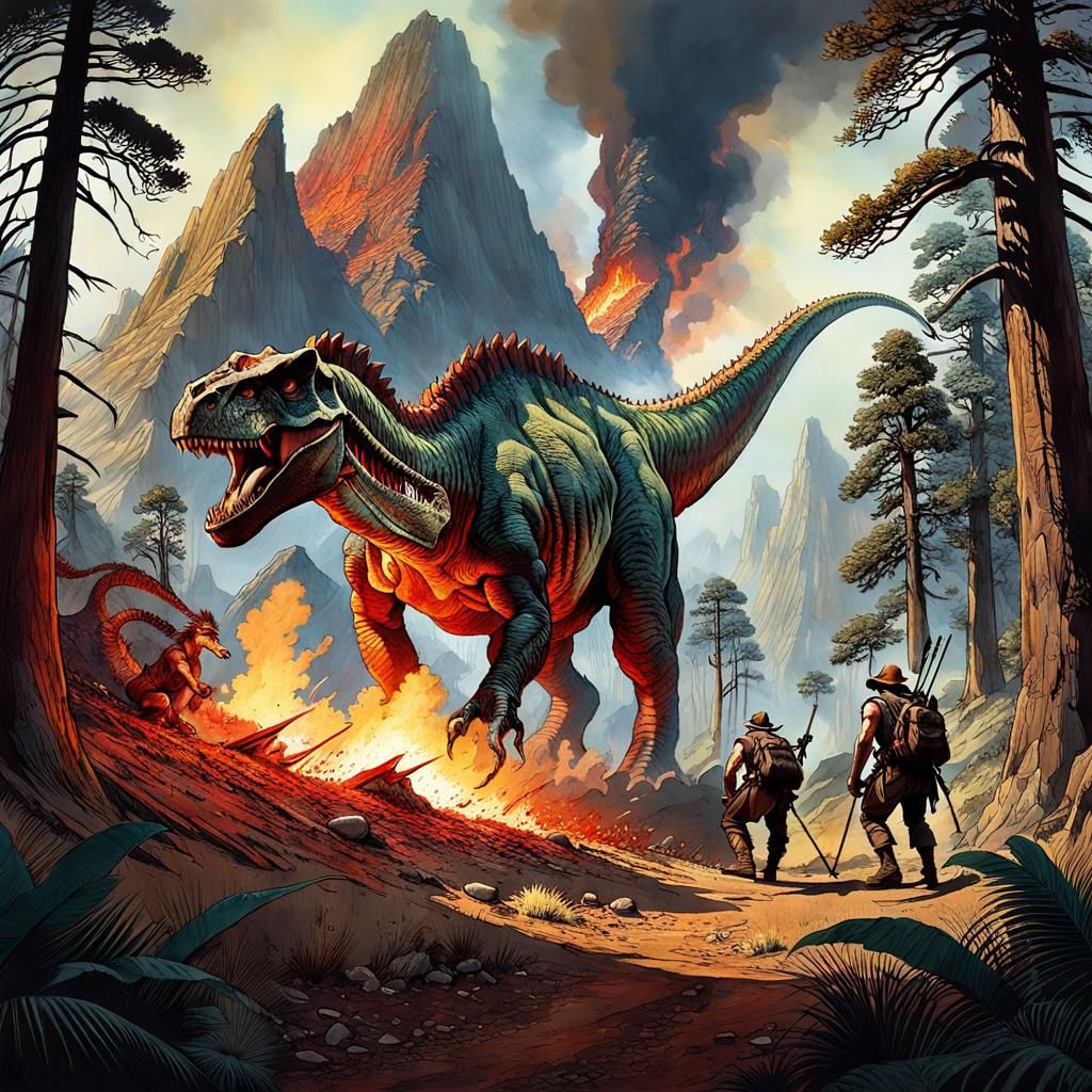Prehistoric Excursion - AI Generated Artwork - NightCafe Creator
