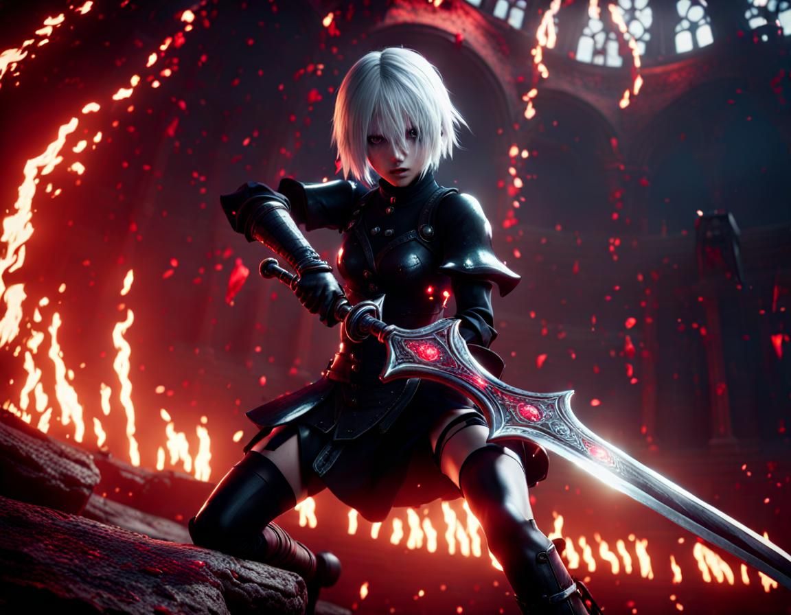 Demonic Nier 2b - AI Generated Artwork - NightCafe Creator