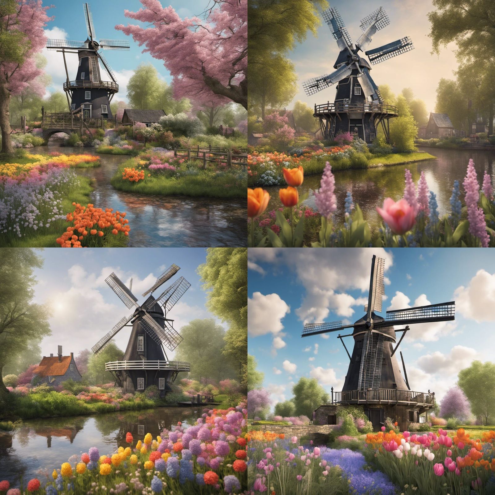 Kinderdijk, Netherlands - AI Generated Artwork - NightCafe Creator