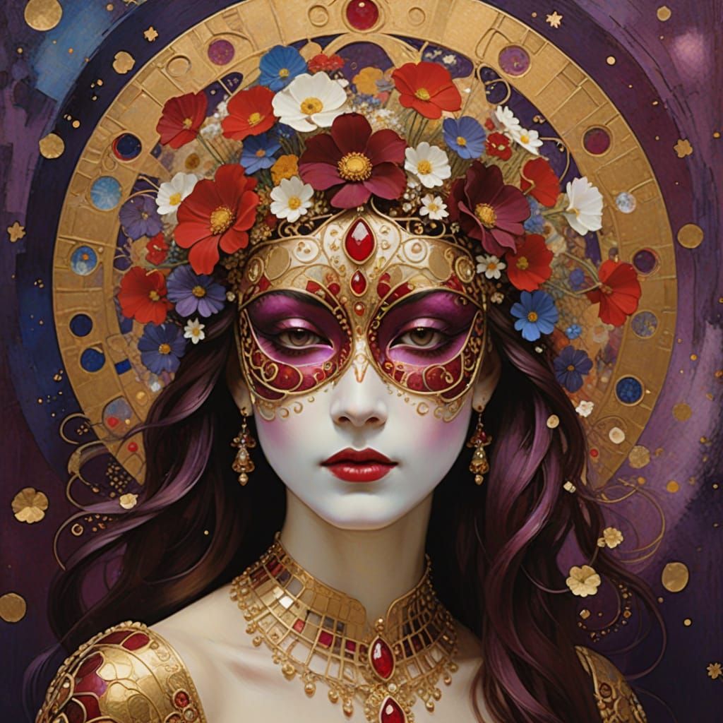 A beautiful woman wearing an enchanting mask