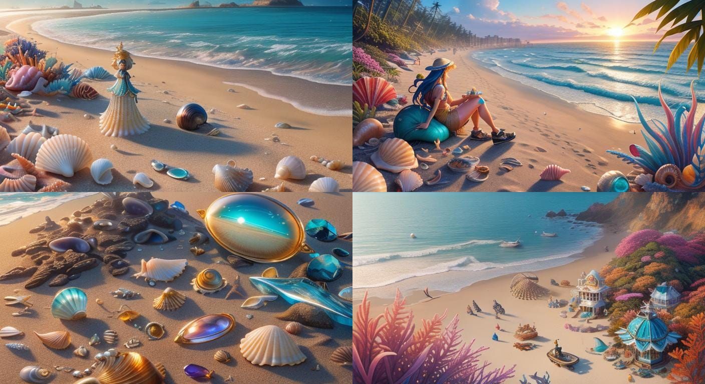 Detailed illustrations showcasing intriguing objects, seashells, or ...