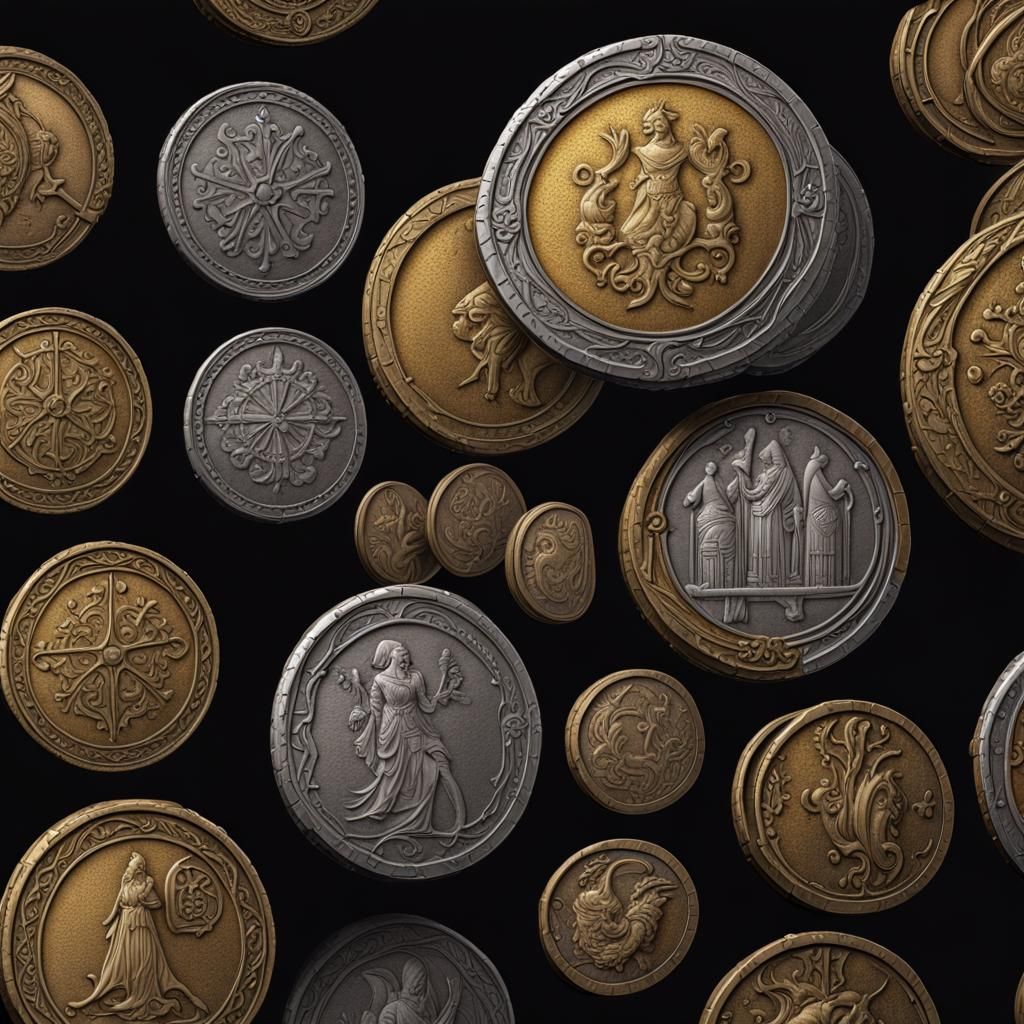 Fantasy coins - AI Generated Artwork - NightCafe Creator