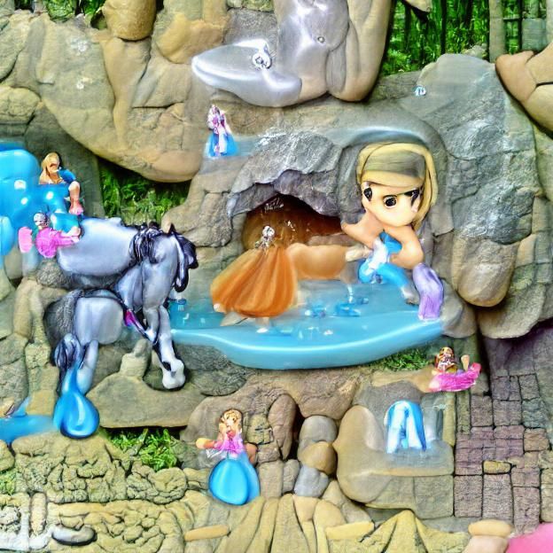 The beautiful princess called Cinderella bathing luxuriously outside ...