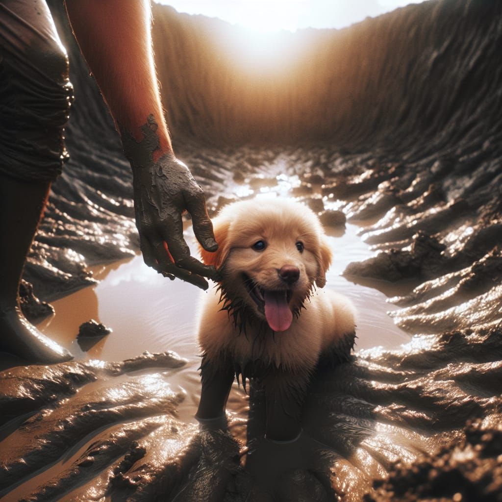 Messy Cute Puppy - AI Generated Artwork - NightCafe Creator