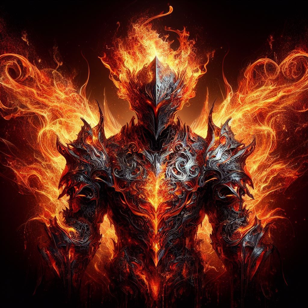 Fiery Elemental Knight - AI Generated Artwork - NightCafe Creator