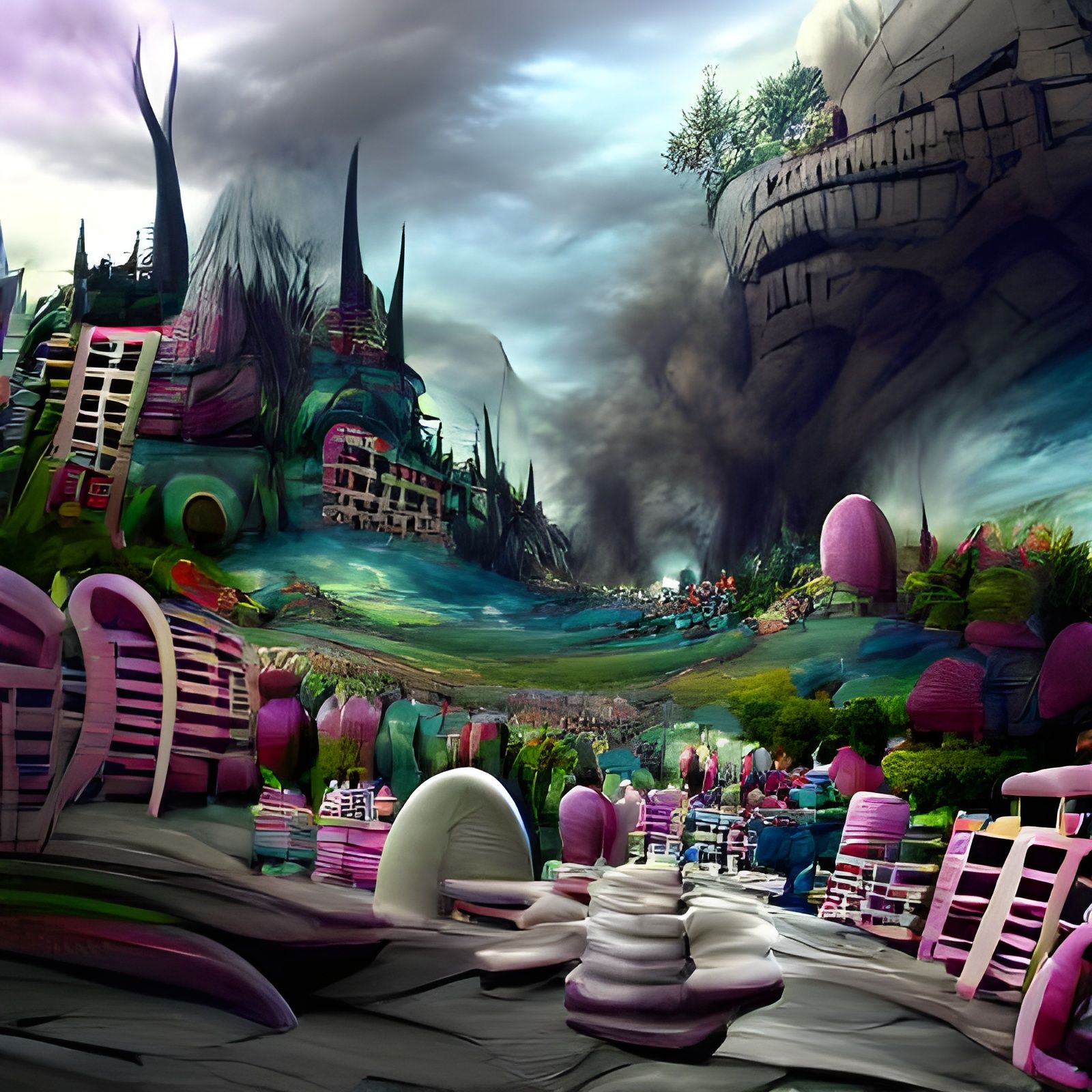 Alice in wonderland hellscape - AI Generated Artwork - NightCafe Creator