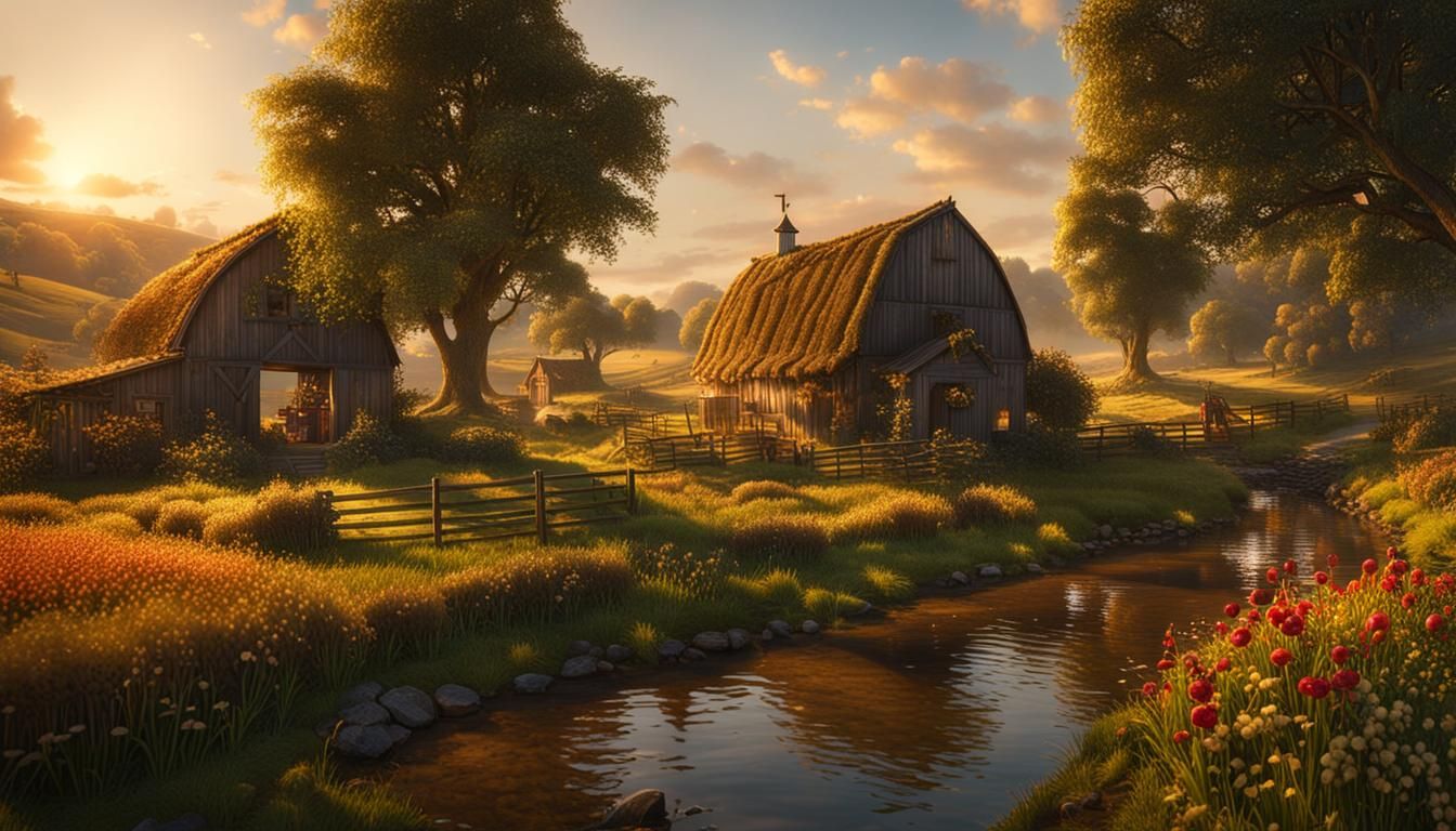 Such a pretty farm - AI Generated Artwork - NightCafe Creator
