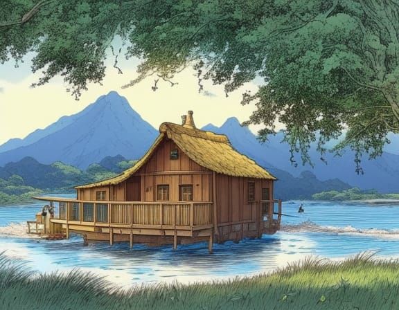 Lake shack - AI Generated Artwork - NightCafe Creator