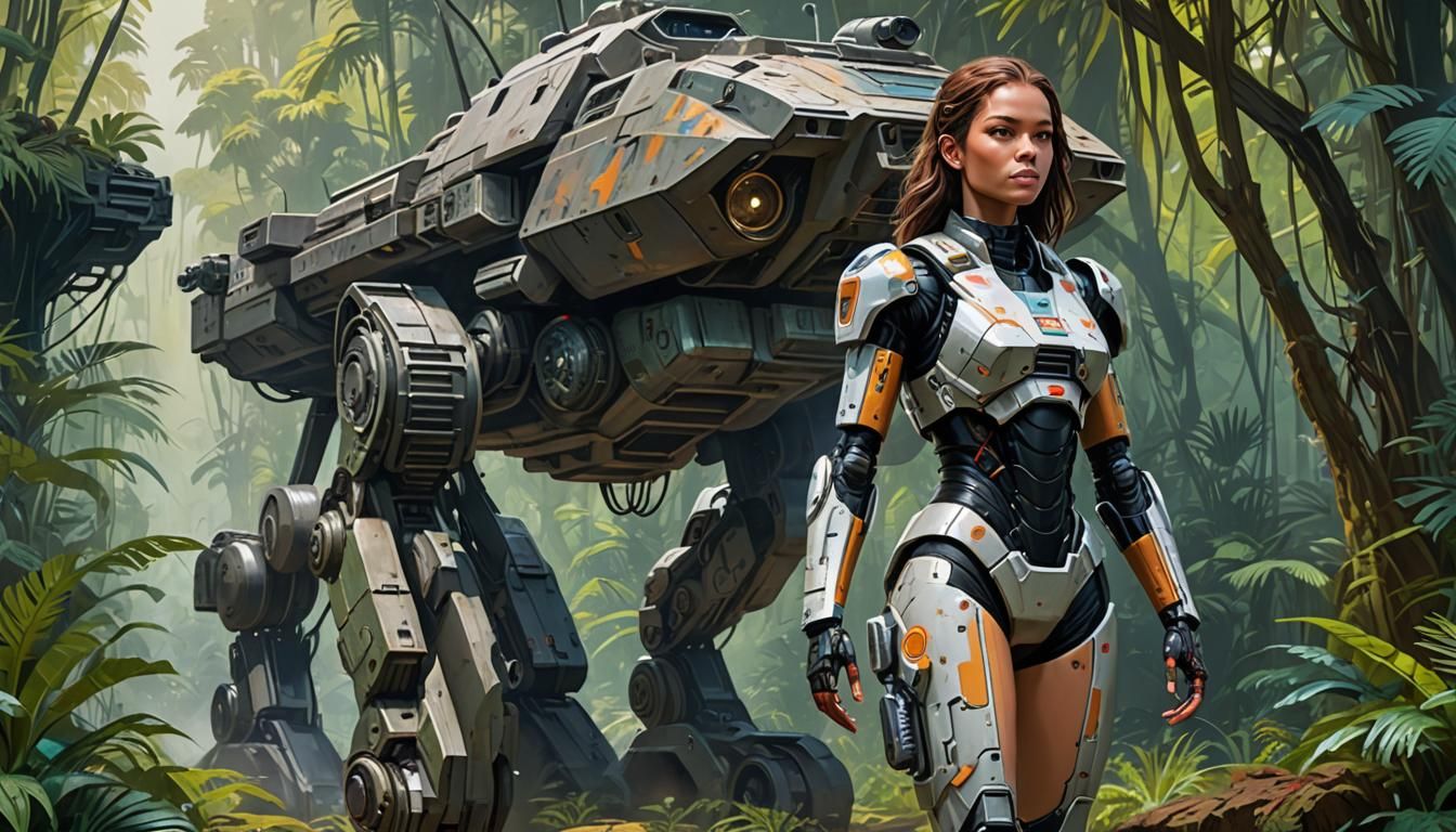 Recon Unit on a Jungle Moon. - AI Generated Artwork - NightCafe Creator