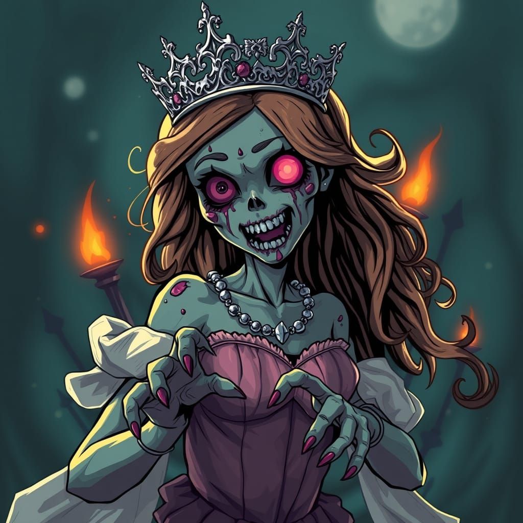 zombie princess - Gothic Zombie Princess in Dark Fantasy Sty...