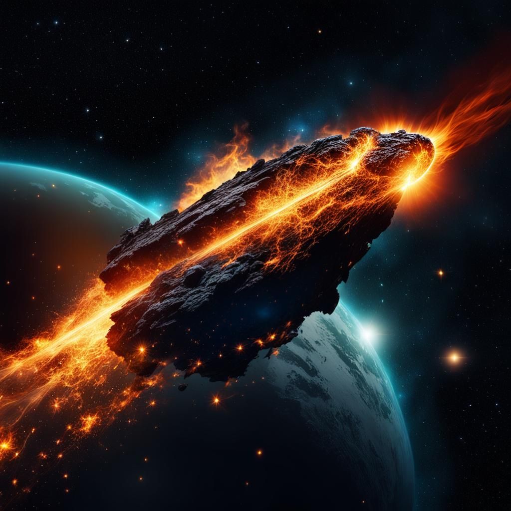 A comet flying through a meteor! - AI Generated Artwork - NightCafe Creator