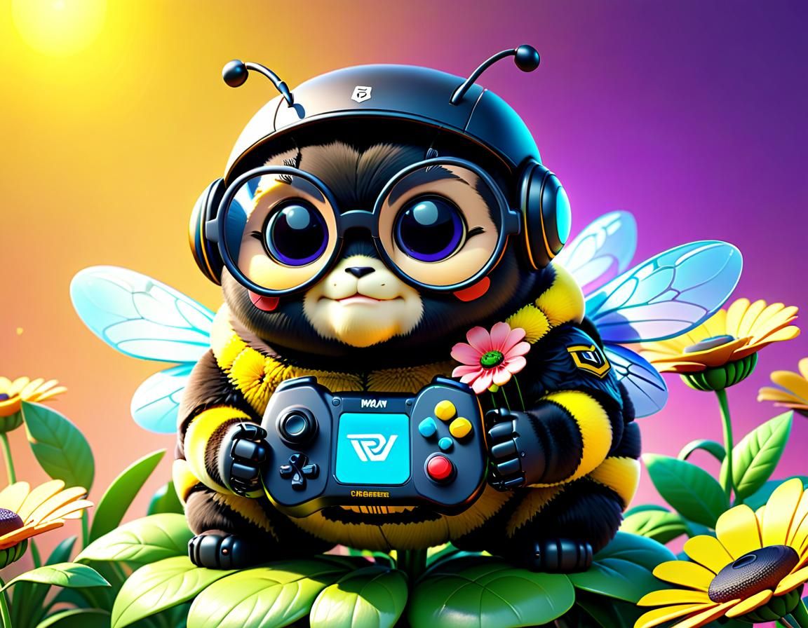 Gamer Bee - AI Generated Artwork - NightCafe Creator