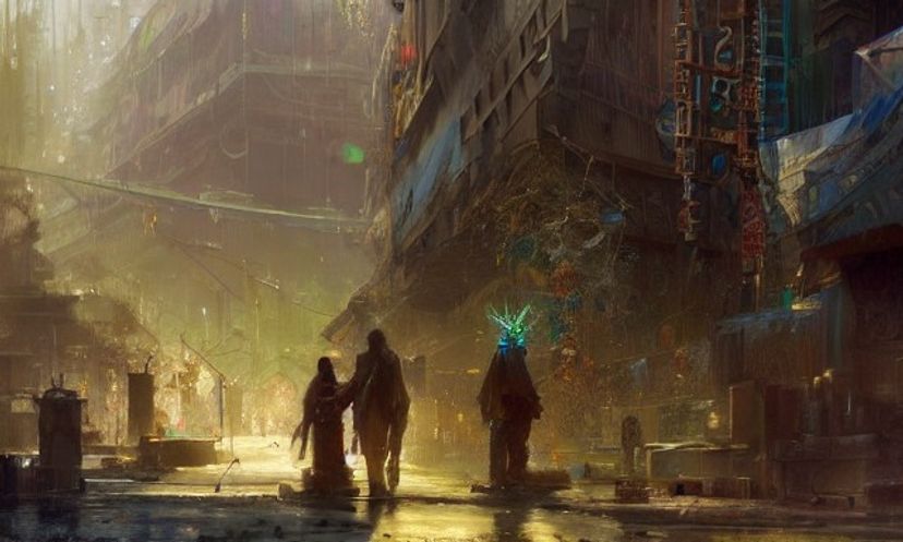 Aetherpunk City Street - AI Generated Artwork - NightCafe Creator