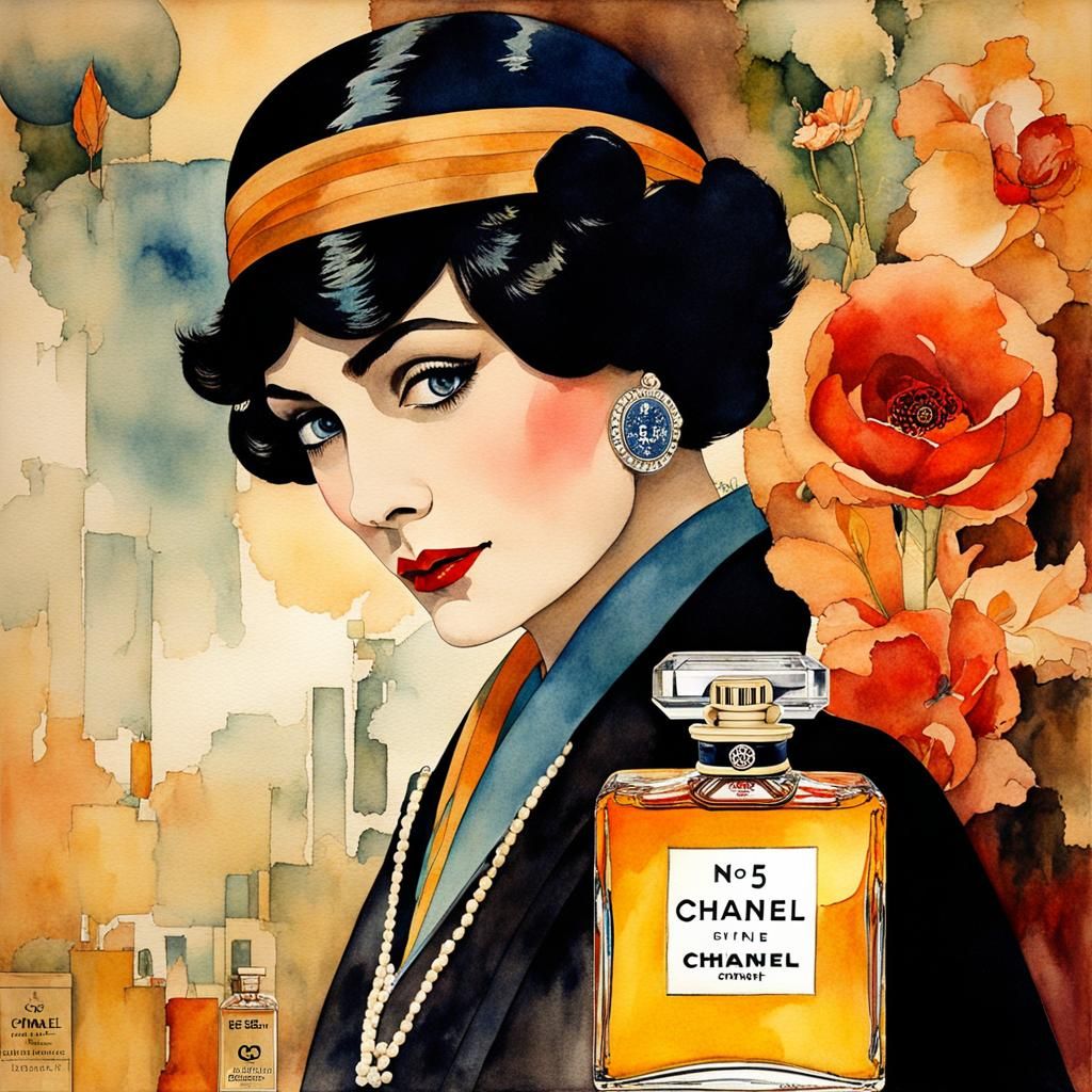 French fashion designer "Coco Chanel" with her famous perfume "Chanel ...