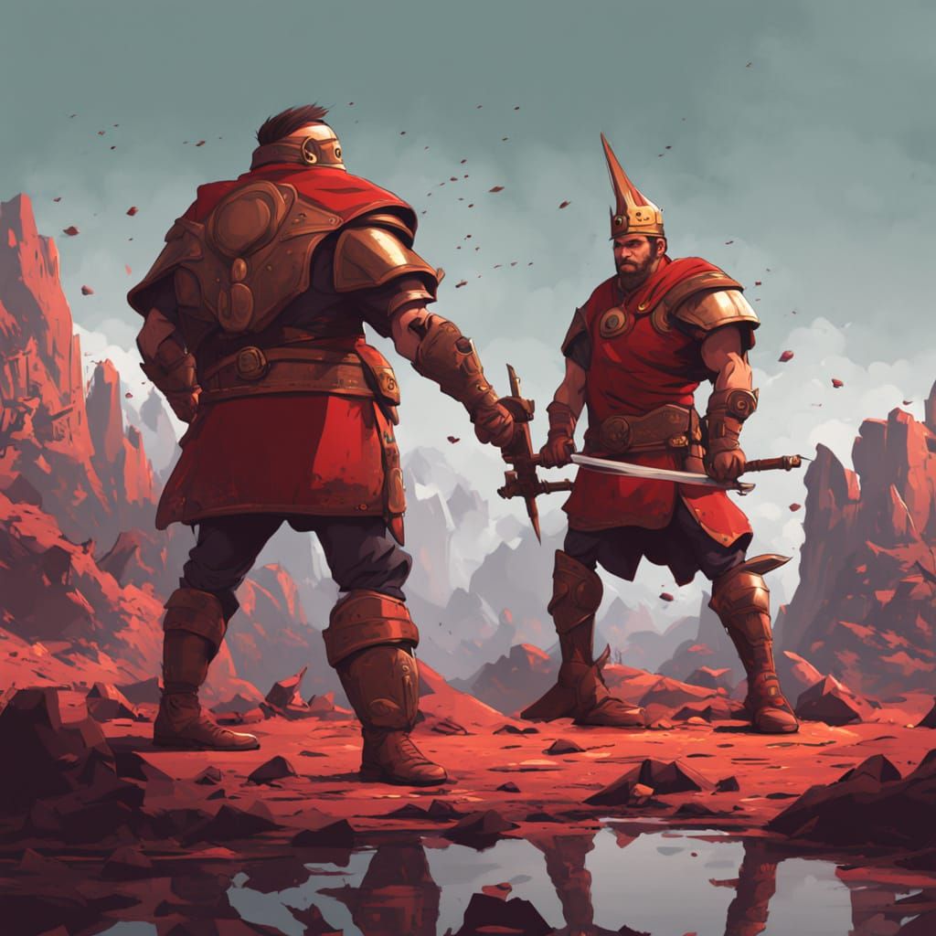 funny caricature, grumpy cartoon warrior