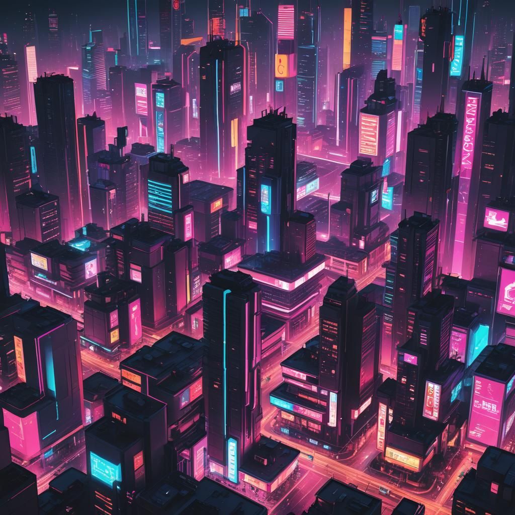 cyberpunk city synthwave neon retro - AI Generated Artwork - NightCafe Creator
