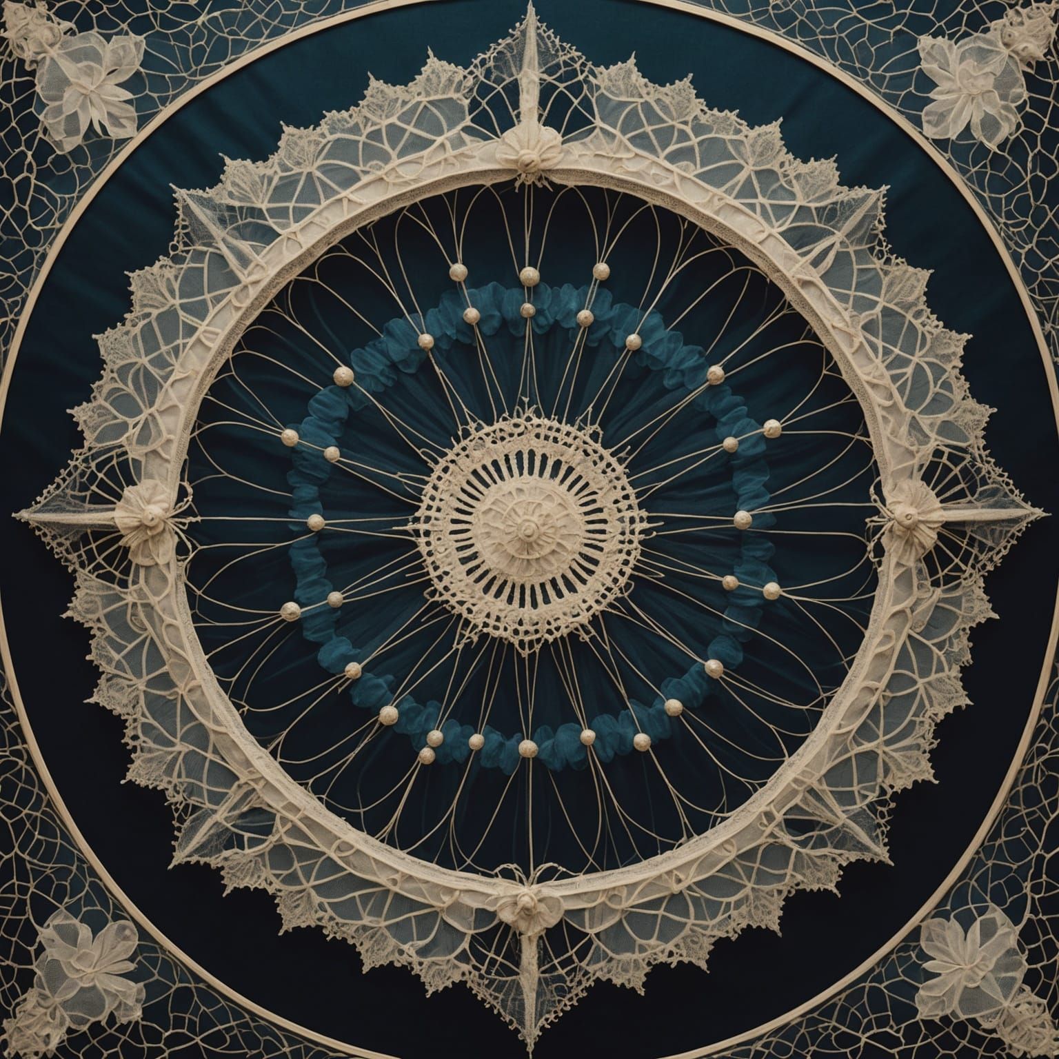 {Tulle Lace art: 1.4}, The center of the universe by Hieronymous Bosch, symmetry, symbolism ...