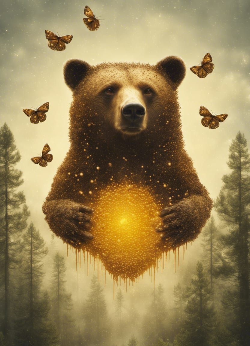 Bear+Pines+honey by ascii bees and Berries Symmetrical Bearface by ...