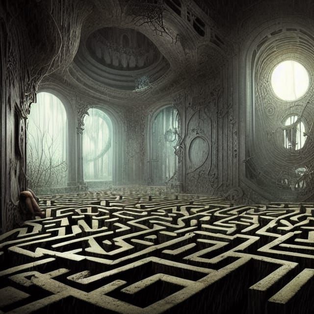 Moonlight Labyrinth - AI Generated Artwork - NightCafe Creator