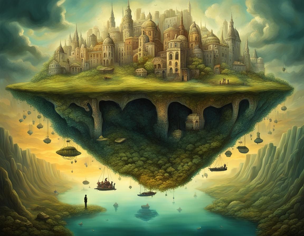 Surreal, fantasy art, Upside-down World - AI Generated Artwork ...