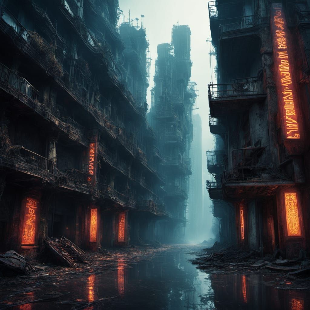 Futuristic Ruins Unite Ancient and Modern in Aband... - AI Art