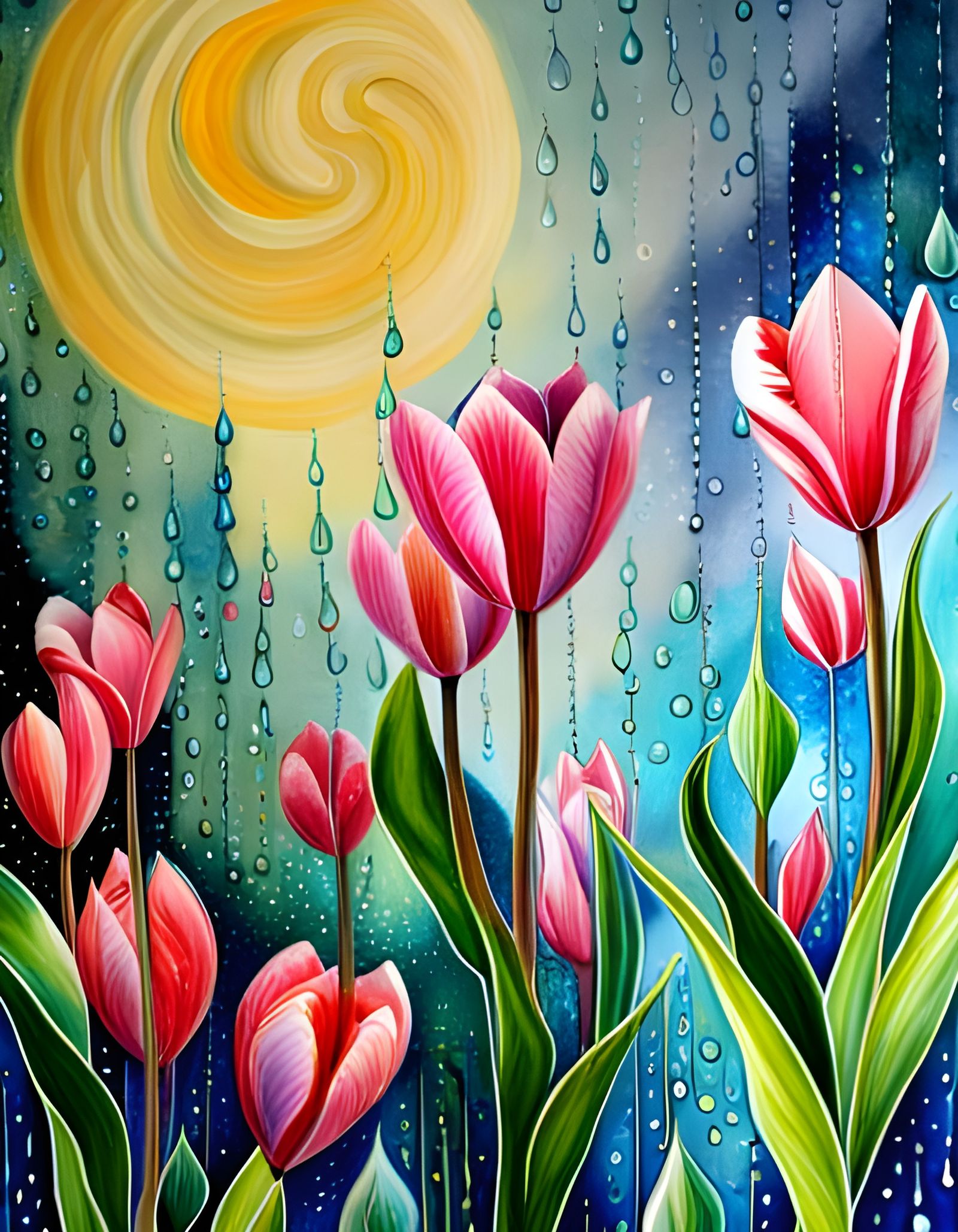 Strings of water drops - AI Generated Artwork - NightCafe Creator