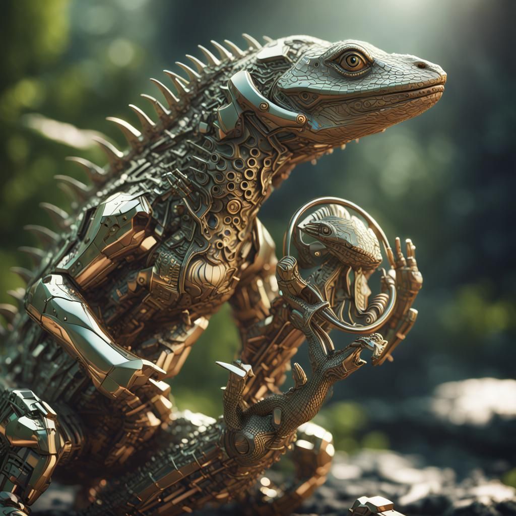 Metal Lizard - AI Generated Artwork - NightCafe Creator