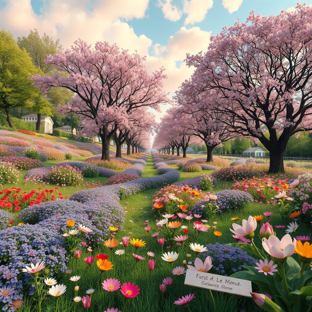 Surreal Spring Wonderland with Optical Illusions - AI Art