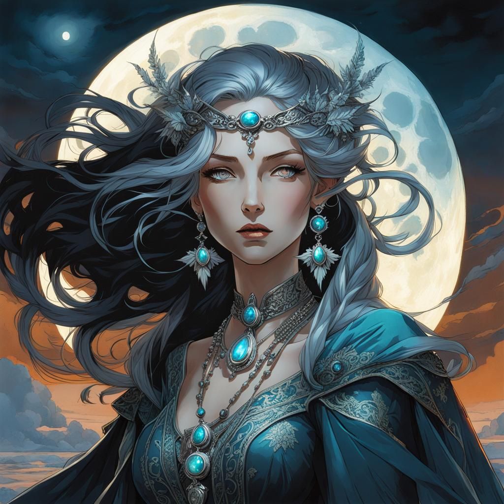 Moonlit River Witch - AI Generated Artwork - NightCafe Creator