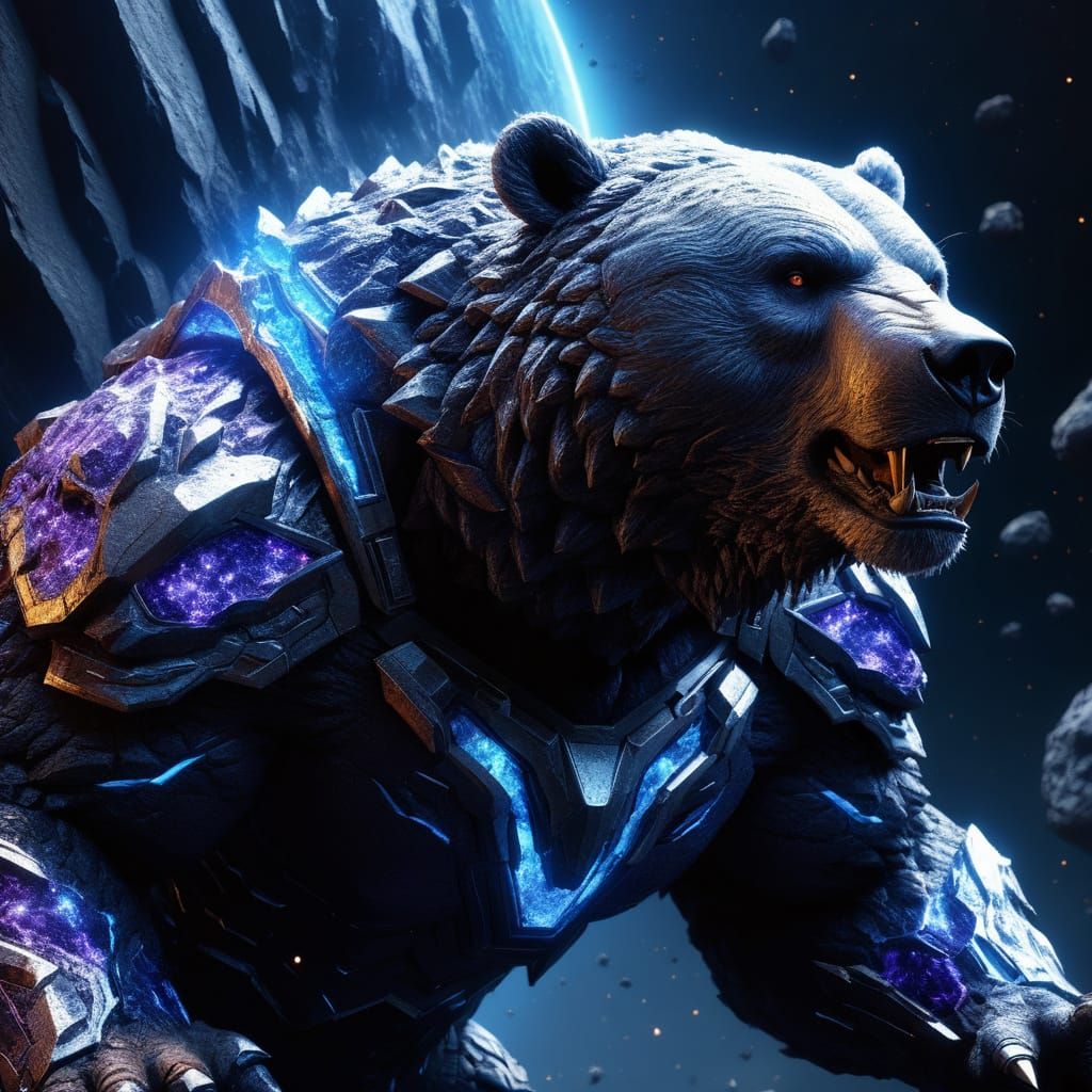 Ursarith Cosmos - Cosmic Bear-Like Warbeast in Asteroid Armo...