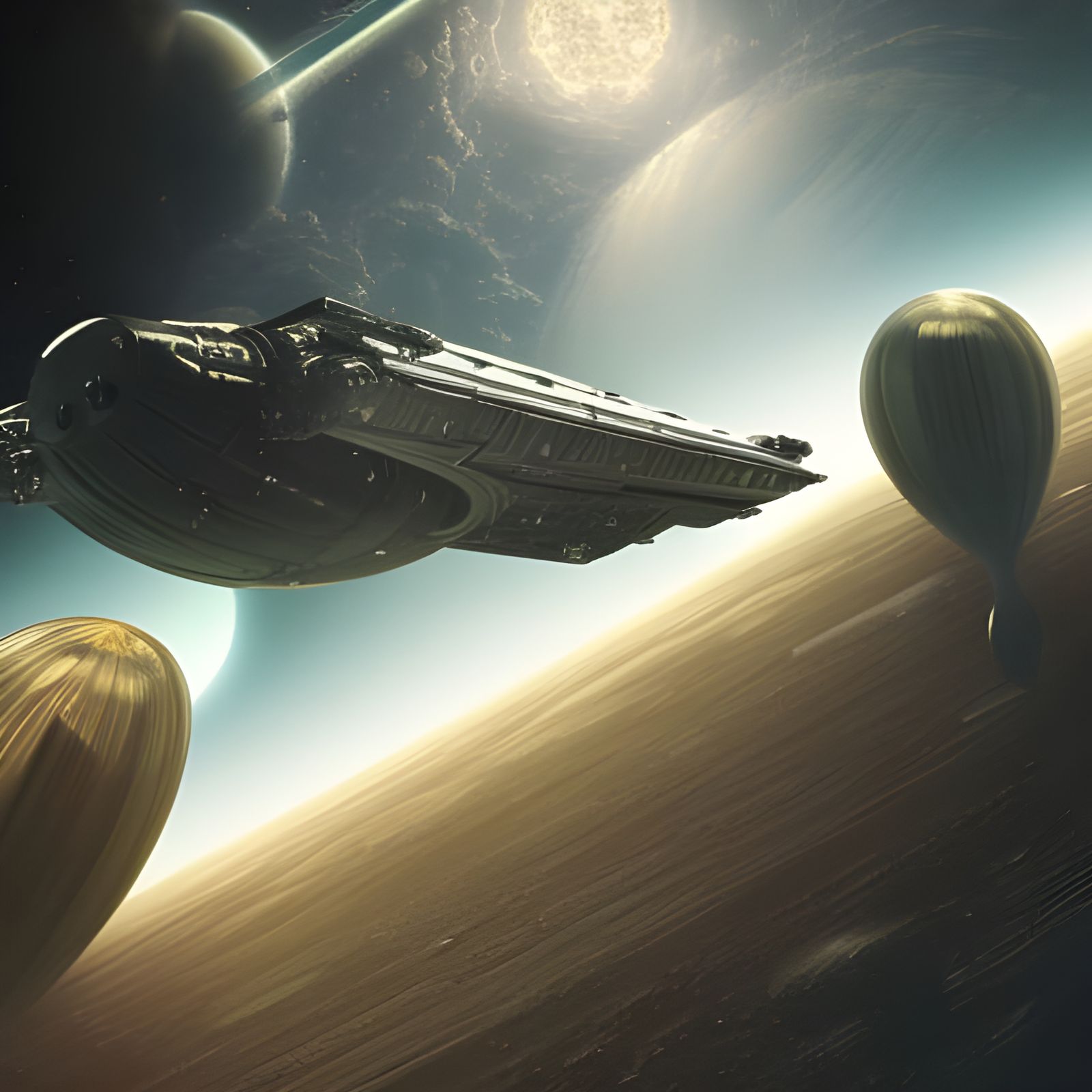 Spaceship In space - AI Generated Artwork - NightCafe Creator