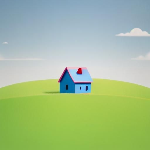 Dreamcore Blue House - AI Generated Artwork - NightCafe Creator