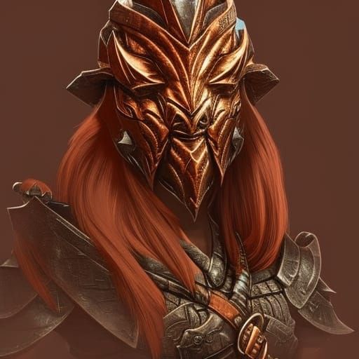 The portrait of A female, Copper-colored Dragonborn from D&D, some of ...