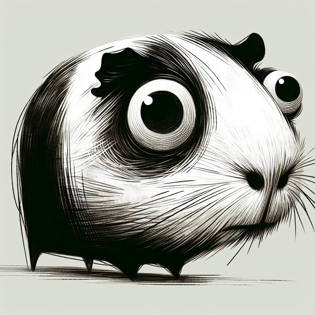 Guinea pig Creepy colorful characters with dark, elongated features ...