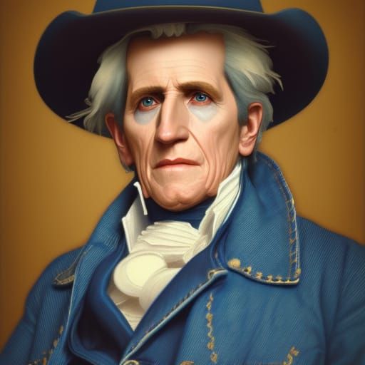 No. 7 Andrew Jackson - Andrew Jackson in Denim Jacket, Hyper...