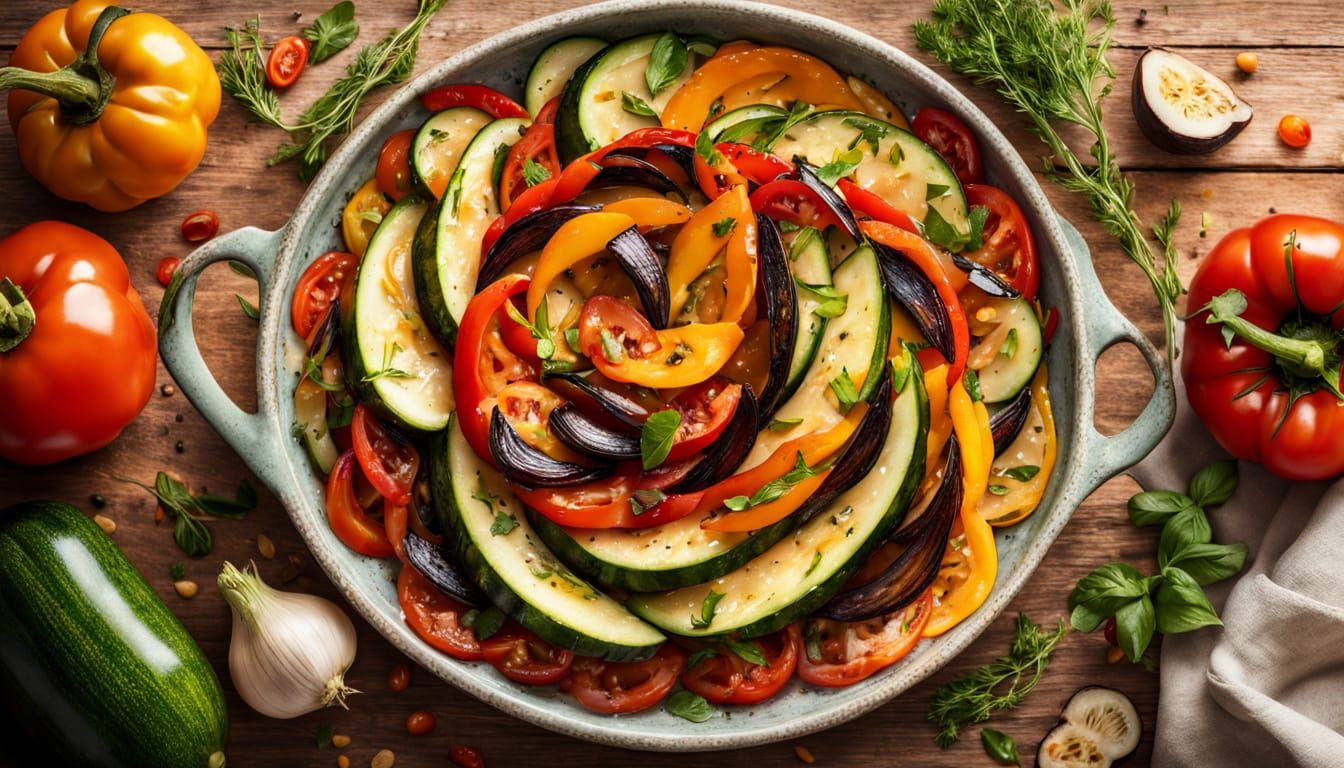 Surrealistic Still Life of Ratatouille in Vibrant ... - AI Art