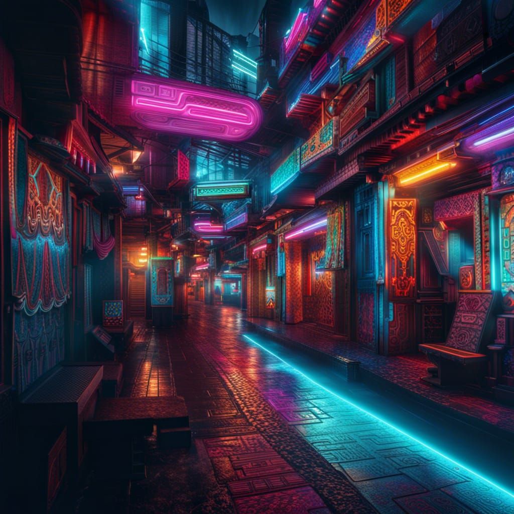 peruvian andean neon futurism - AI Generated Artwork - NightCafe Creator