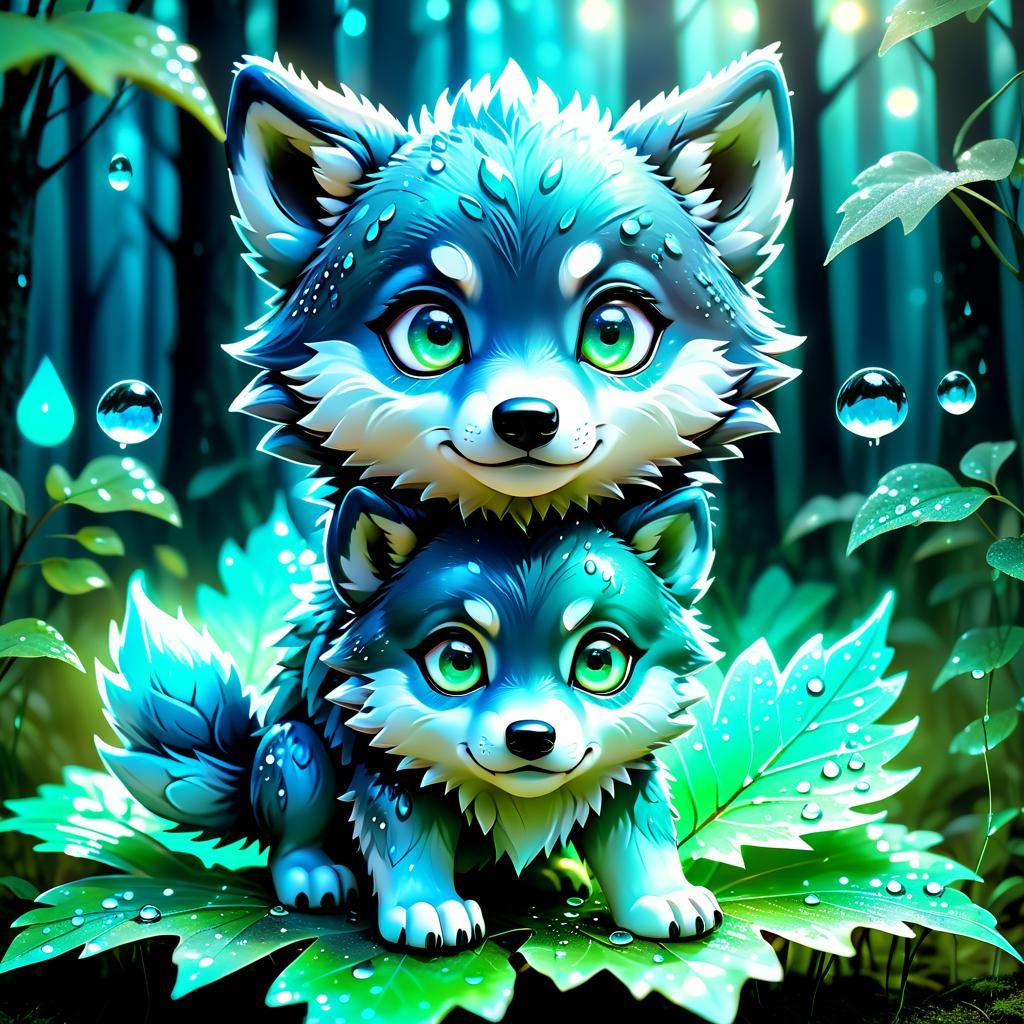 2 wolves? Or a 2-headed wolf? - AI Generated Artwork - NightCafe Creator