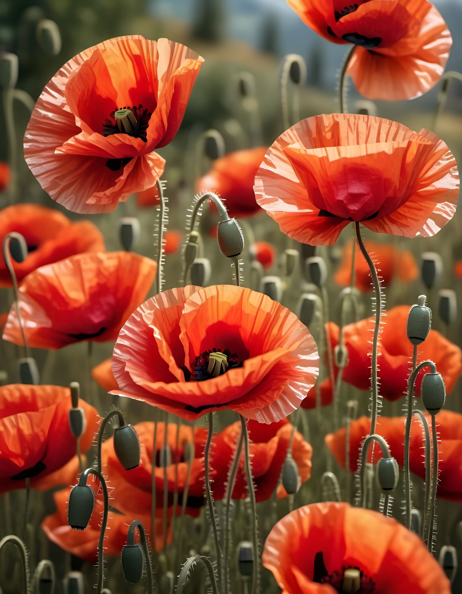 Red Poppies - AI Generated Artwork - NightCafe Creator