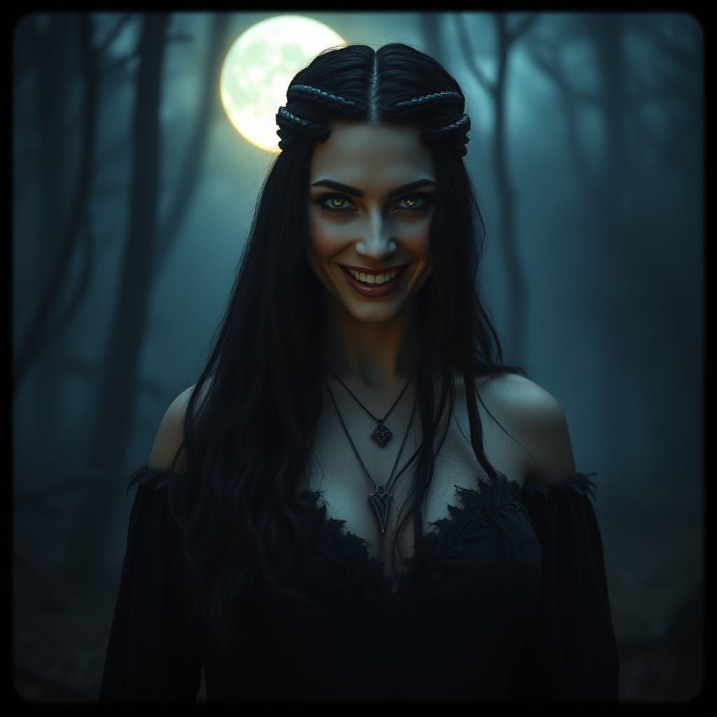 Seductive Druidess Unveils Pagan Ritual Under Moon... - AI Art