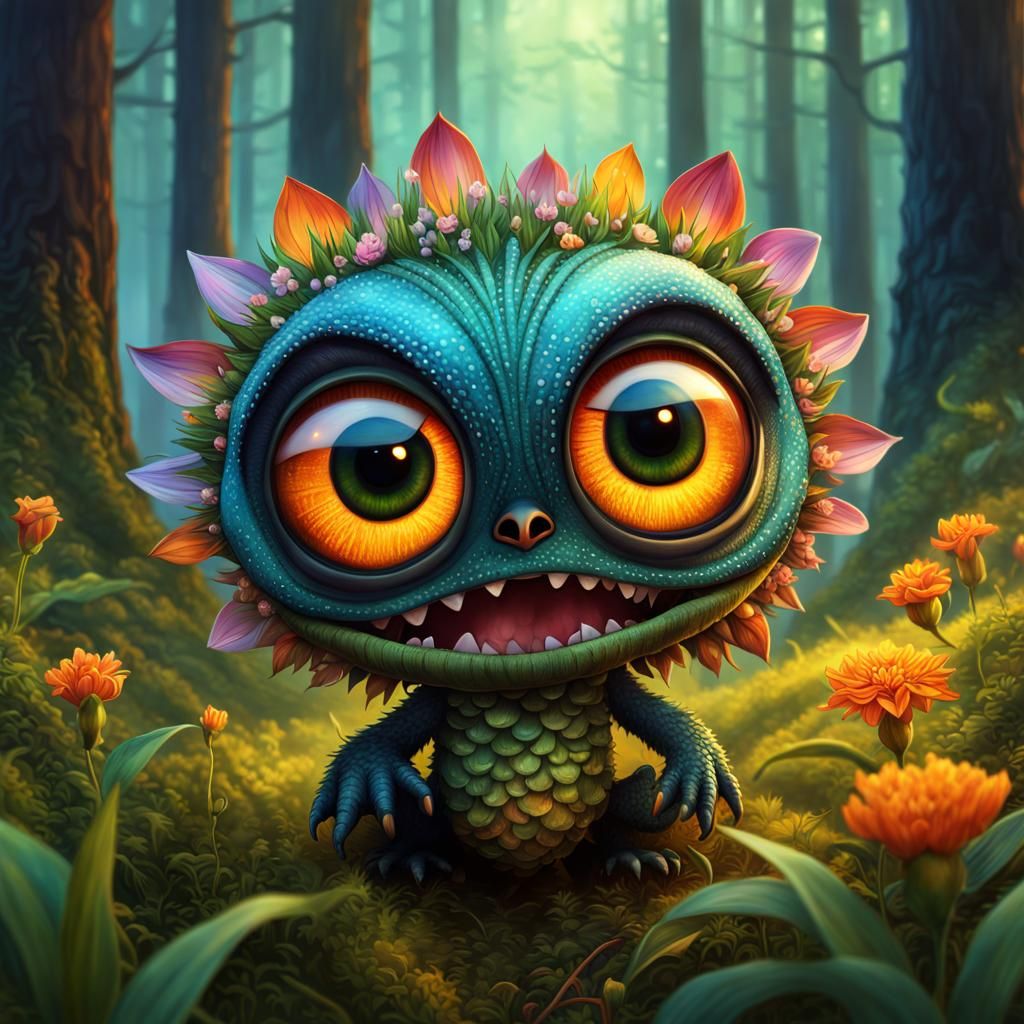 Forest Fire Flower Creature - AI Generated Artwork - NightCafe Creator