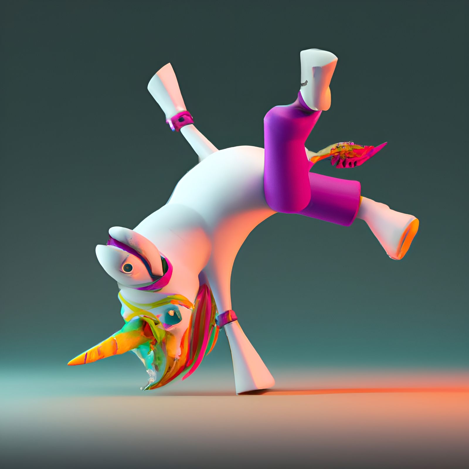 Hip Hop Unicorn break dancing 3 - AI Generated Artwork - NightCafe Creator