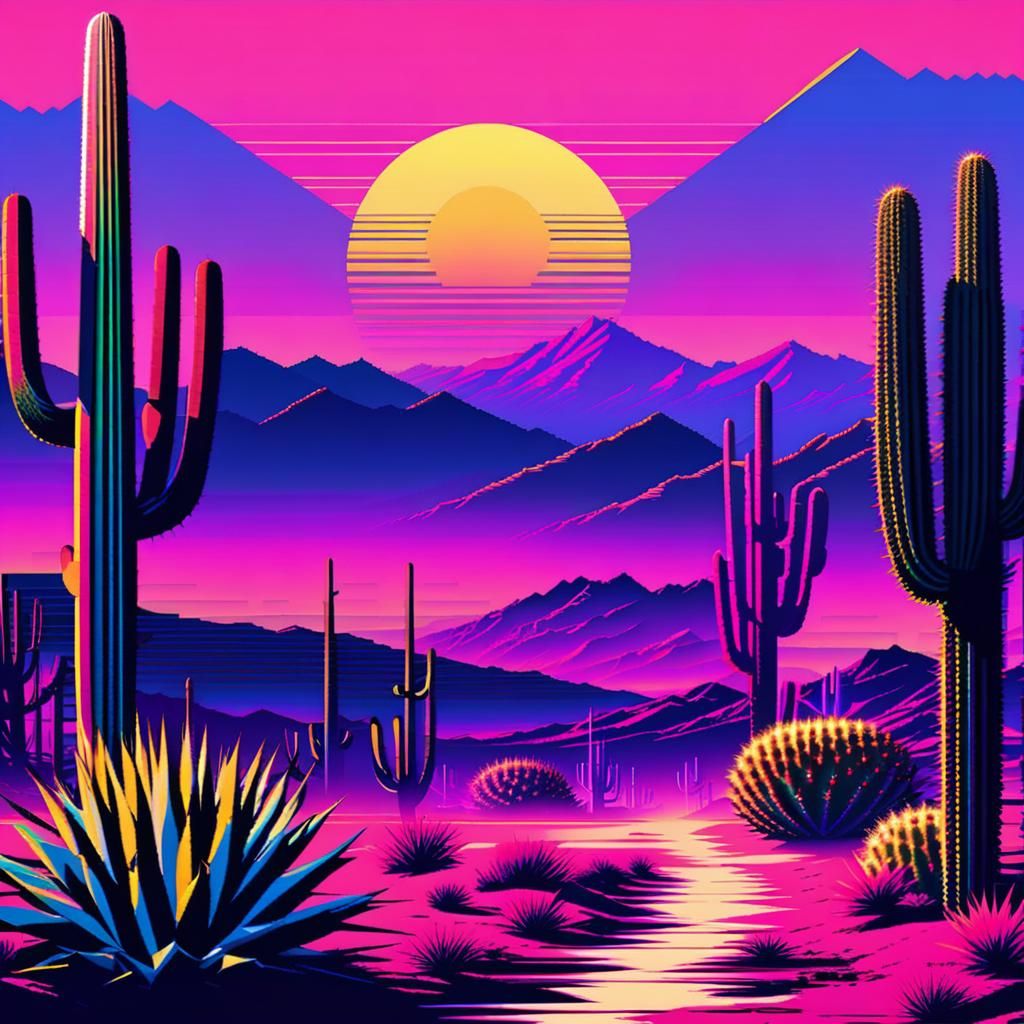 Desert | Vaporwave (Mysterious XL v4) - AI Generated Artwork ...