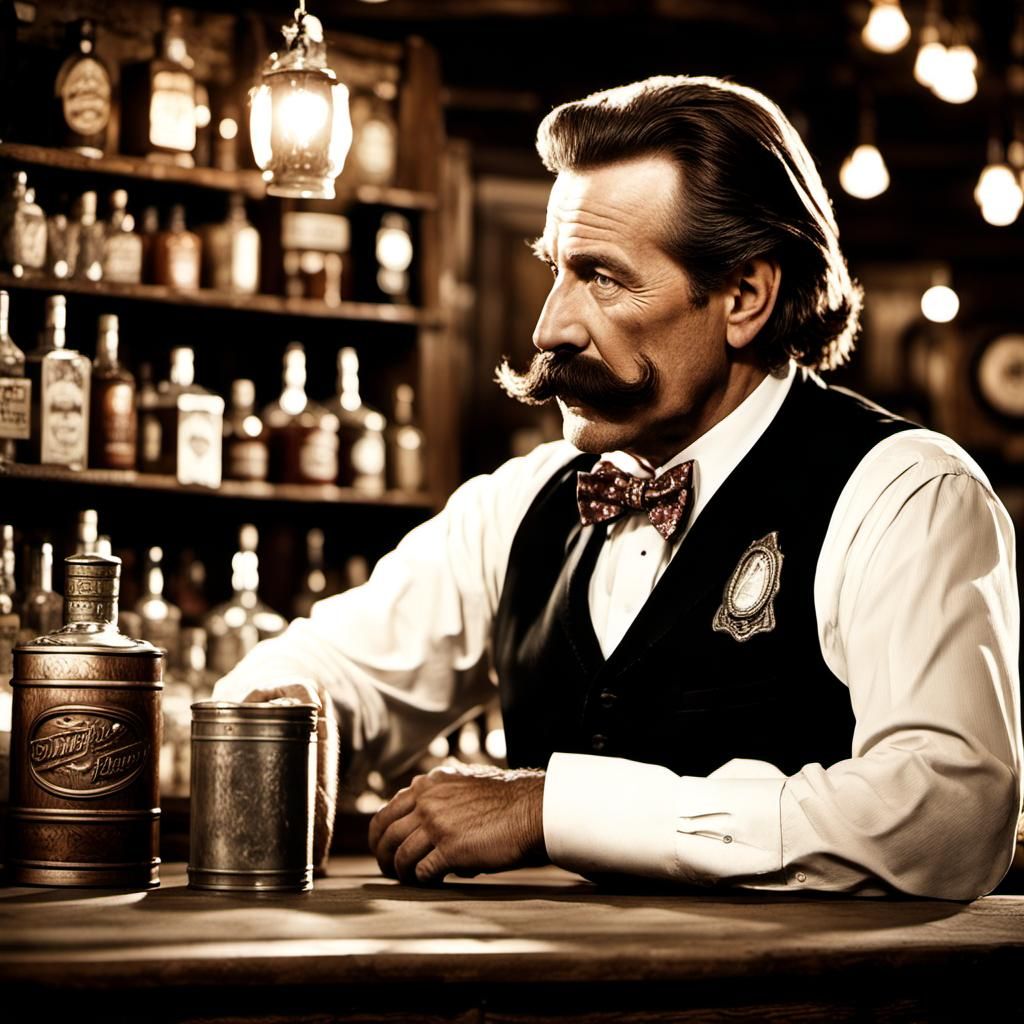 Wild West Saloon, Bartender - AI Generated Artwork - NightCafe Creator