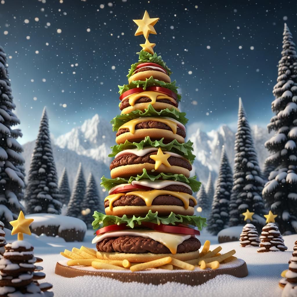 Hamburger tree - AI Generated Artwork - NightCafe Creator
