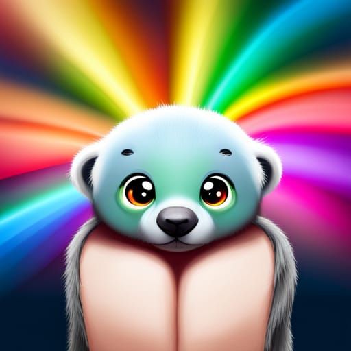 rainbowcore, teddycore, supercute, fluffy wombat - AI Generated Artwork - NightCafe Creator