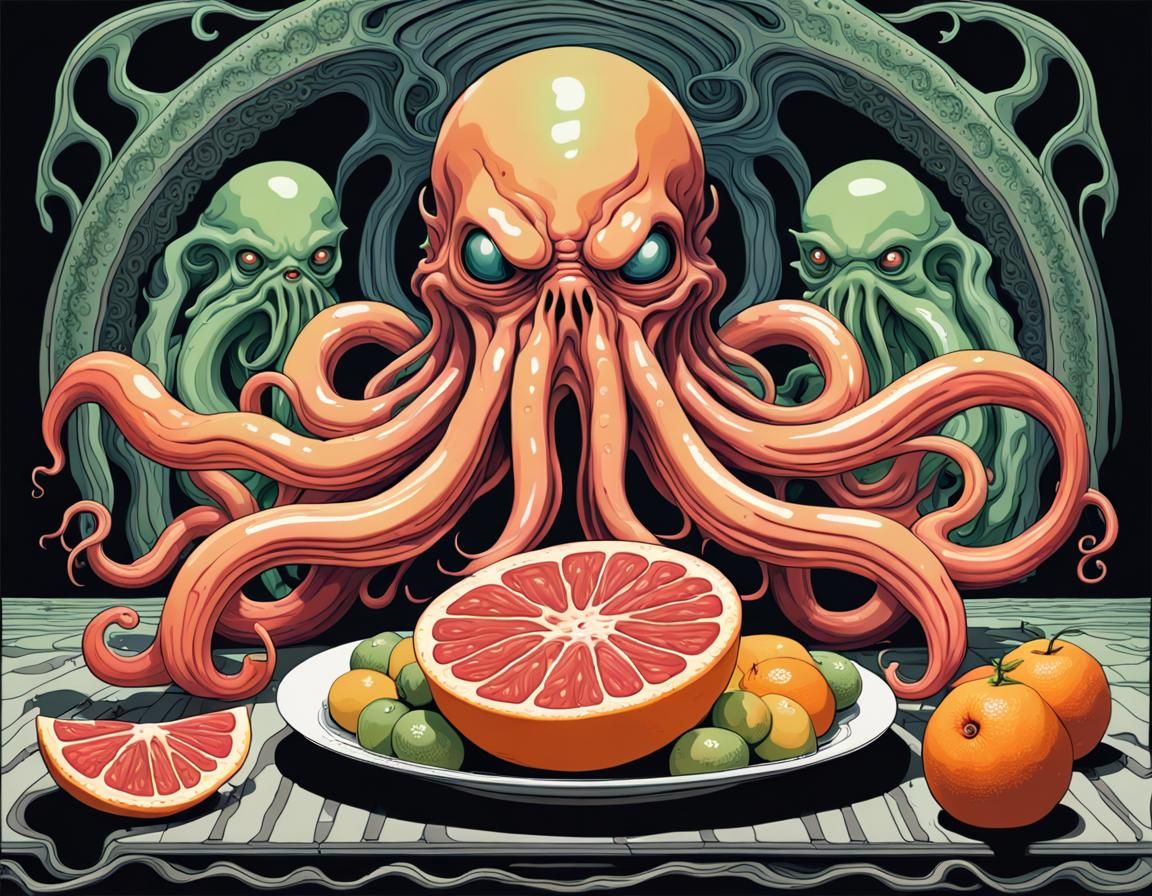 Grapefruit for Cthulhu - AI Generated Artwork - NightCafe Creator